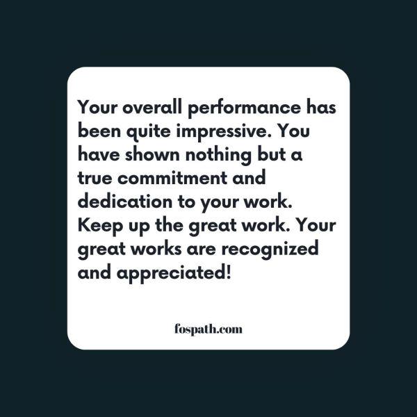 83 Overall Performance Comments, Evaluations and Appraisals for Staff ...